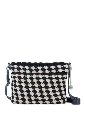 THE SAK Melrose Leather Crossbody Bag - Black Ecru Shell