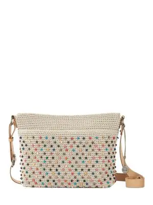THE SAK Melrose Leather Crossbody Bag Ecru Multi Beads