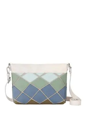 THE SAK Melrose Leather Crossbody Bag Loden Multi Patch