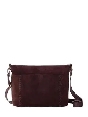 THE SAK Melrose Leather Crossbody Bag Mahogany Suede