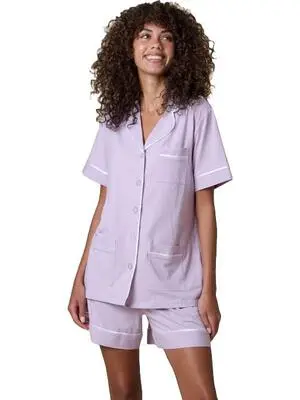 KIP Luxe Stretch Cotton Short Set Lavender