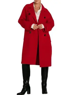 BELLE & BLOOM Rumour Has It Oversized Wool-blend Coat - Red