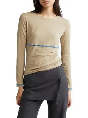 Paloma Wool Velvet Stripe Long Sleeve T-shirt - Beige