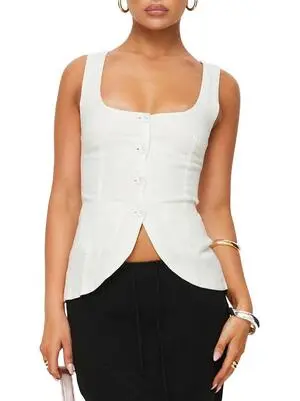 Princess Polly Spirito Square Neck Vest - White