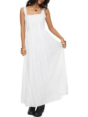 Princess Polly Lorinda Strapless Cotton Maxi Dress - White