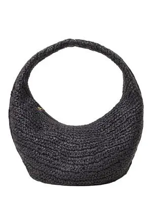 L*Space Aya Raffia Shoulder Bag - Black