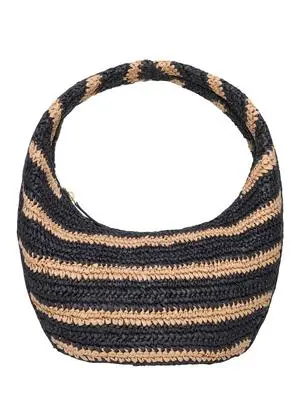 L*Space Aya Raffia Shoulder Bag - Natural/black