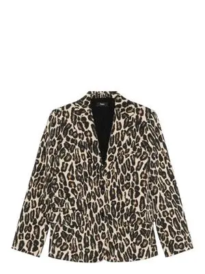 Theory Leopard-pattern Blazer - Black