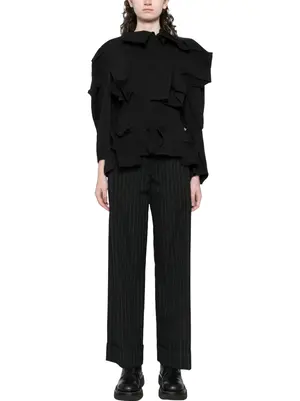 Yohji Yamamoto Twill Draped-sleeves Jacket - Black