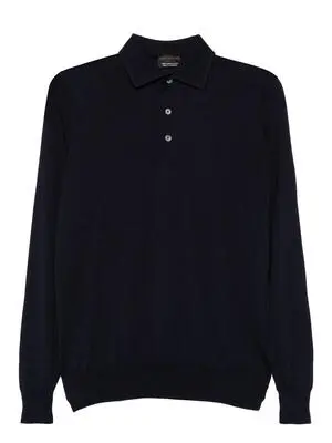 DELL'OGLIO Fine-knit Polo Knit - Blue