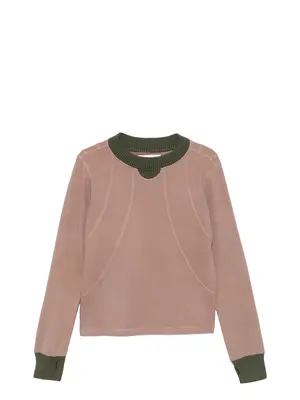 CHARLIE CONSTANTINOU Panelled Waffle Sweatshirt - Brown