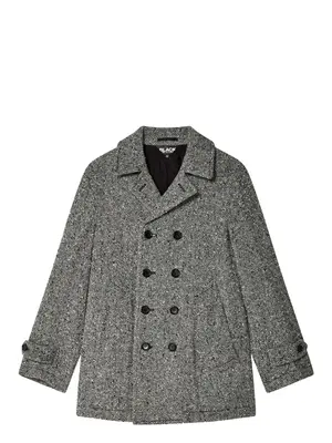 BLACK COMME DES GARÇONS Herringbone Coat - Black