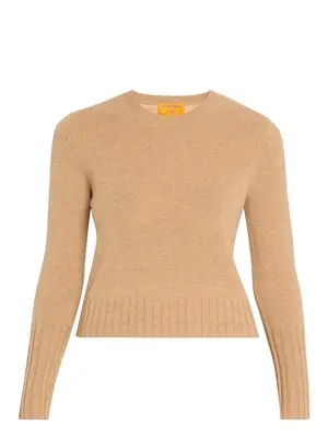 Guest In Residence Shrunken Crewneck Sweater In Cashmere Dune