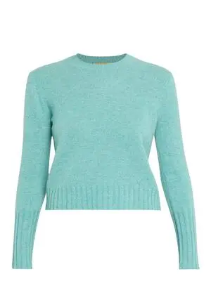 Guest In Residence Shrunken Crewneck Sweater In Cashmere - Glacier