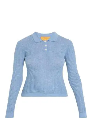 Guest In Residence Shrunken Crewneck Sweater In Cashmere Heather Bl