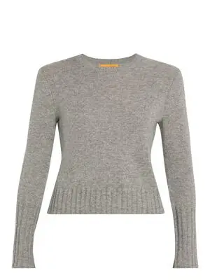Guest In Residence Shrunken Crewneck Sweater In Cashmere Heather Grey