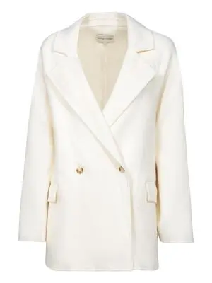 LOULOU STUDIO Short Double-breasted Coat - White