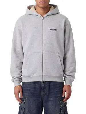 REPRESENT Zip Up Hoodie - Grey