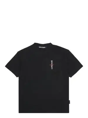 Palm Angels Statement Logo Short-sleeve Tee /white - Black