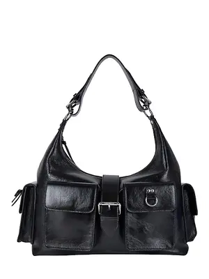 The Kooples Amelia Xl Leather Shoulder Bag - Black
