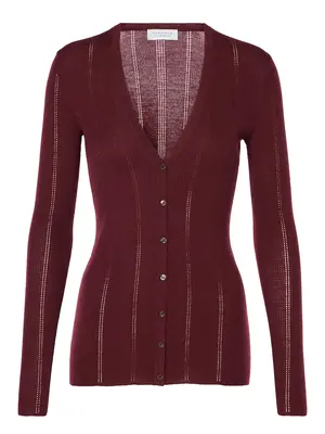 Gabriela Hearst Lillian Wool Cardigan - Burgundy