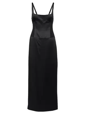 Sir The Label Sonora Evening Silk-blend Satin Midi Dress - Black