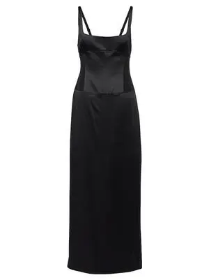 SIR. Sonora Evening Silk-blend Satin Midi Dress - Black