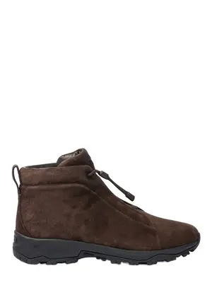 Zegna Triple Stitch Suede High-top Sneakers - Brown