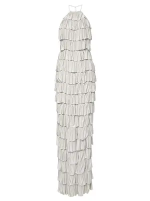 TOM FORD Ruffled Tiered Gown - Grey