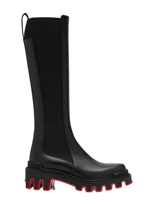 CHRISTIAN LOUBOUTIN Dune Leather Knee Boots - Black