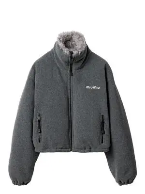 Miu Miu Fleece Down Jacket - Grey