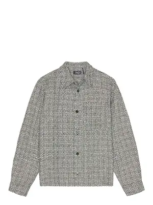 WAO Boucle Tweed Shirt Jacket In Black - Black & White