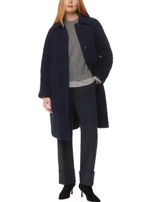 Whistles Romy Boucle Coat - Navy