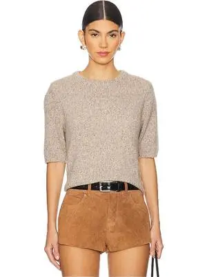 W. CASHMERE Brenda Short Sleeve Pullover - Brown