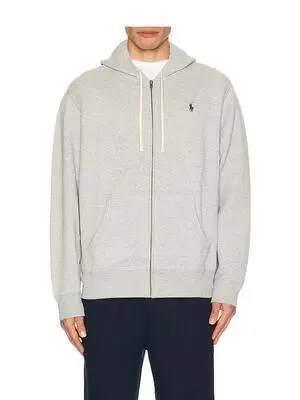 Polo Ralph Lauren Full Zip Hoodie With Logo Detail - Grey