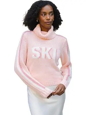 ELLSWORTH + IVEY Cropped Turtleneck Sweater - Pink