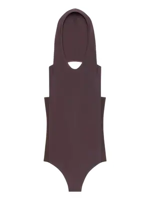 COURREGES Courrèges Illusion Hooded Bodysuit Brown