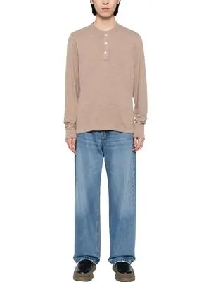Rag & Bone Classic Flame Henley Polo Shirt - Neutrals