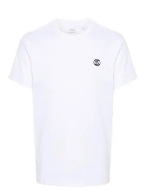 Burberry Logo-embroidered Organic Cotton T-shirt - White