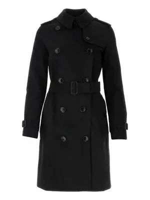 Burberry Double-breasted Cotton Coat - Black