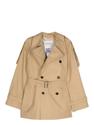 Burberry Cotton Gabardine Trench Coat - Neutrals