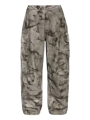 Adidas Camouflage-print Cargo Trousers - Grey