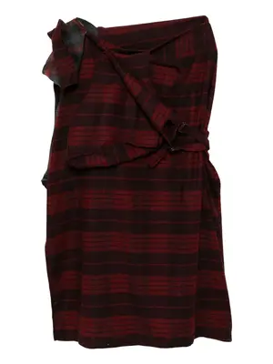 Yohji Yamamoto Plaid Asymmetric Skirt - Red