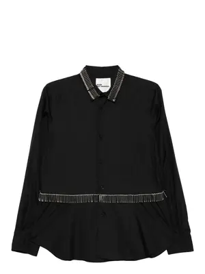 Noir Kei Ninomiya Safety Pin Embellished Shirt - Black