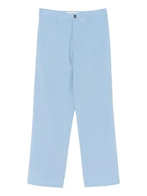 Marni Mending-logo Straight-leg Trousers - Blue