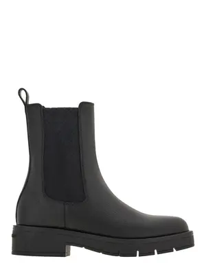 FERRAGAMO Leather Chelsea Boots - Black