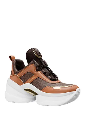 Michael Kors Olympia Signature Logo Trainer - Brown