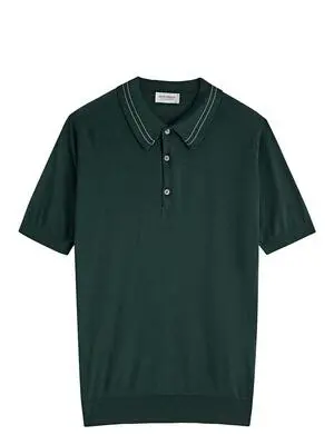 John Smedley Otis Knitted Cotton Polo Shirt - Dark Green
