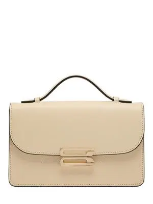 Victoria Beckham Dorian Mini Grained-leather Top Handle Bag - Ivory