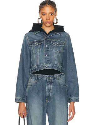 Alaïa Hooded Denim Jacket - Bleu Vintage
